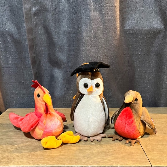 Ty | Toys | Rare Ty Beanie Babies Wise Strut And Early All With Factory ...